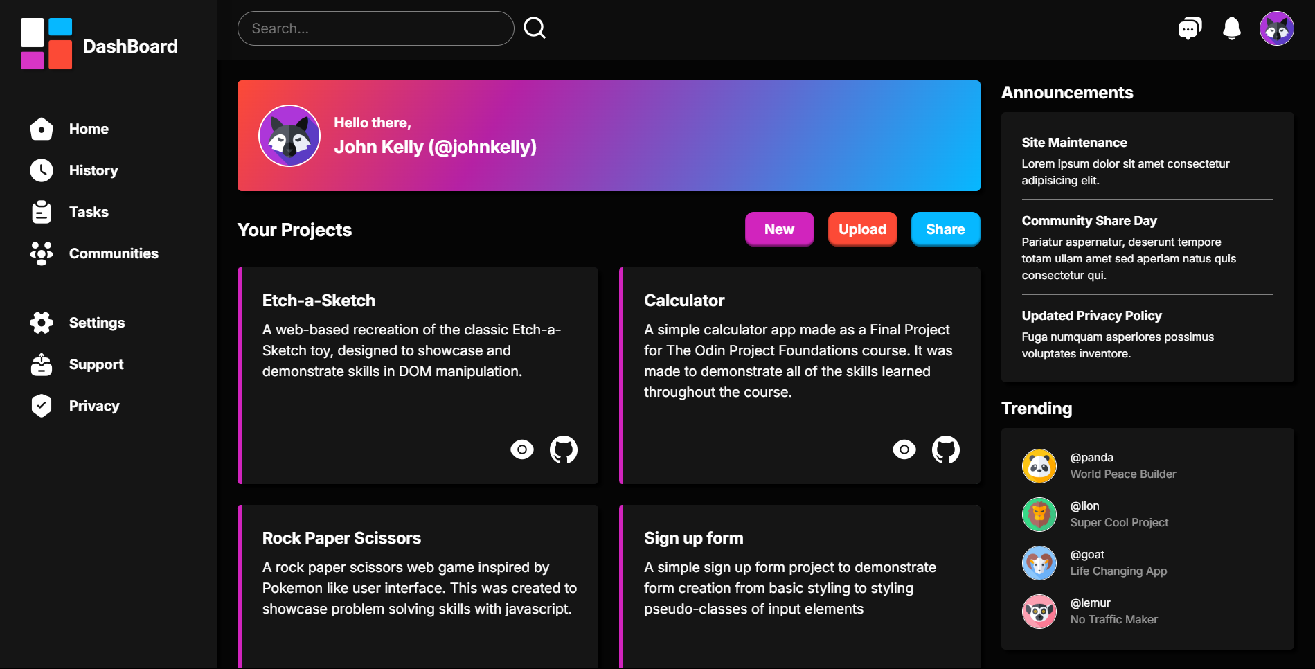 Odin Admin Dashboard